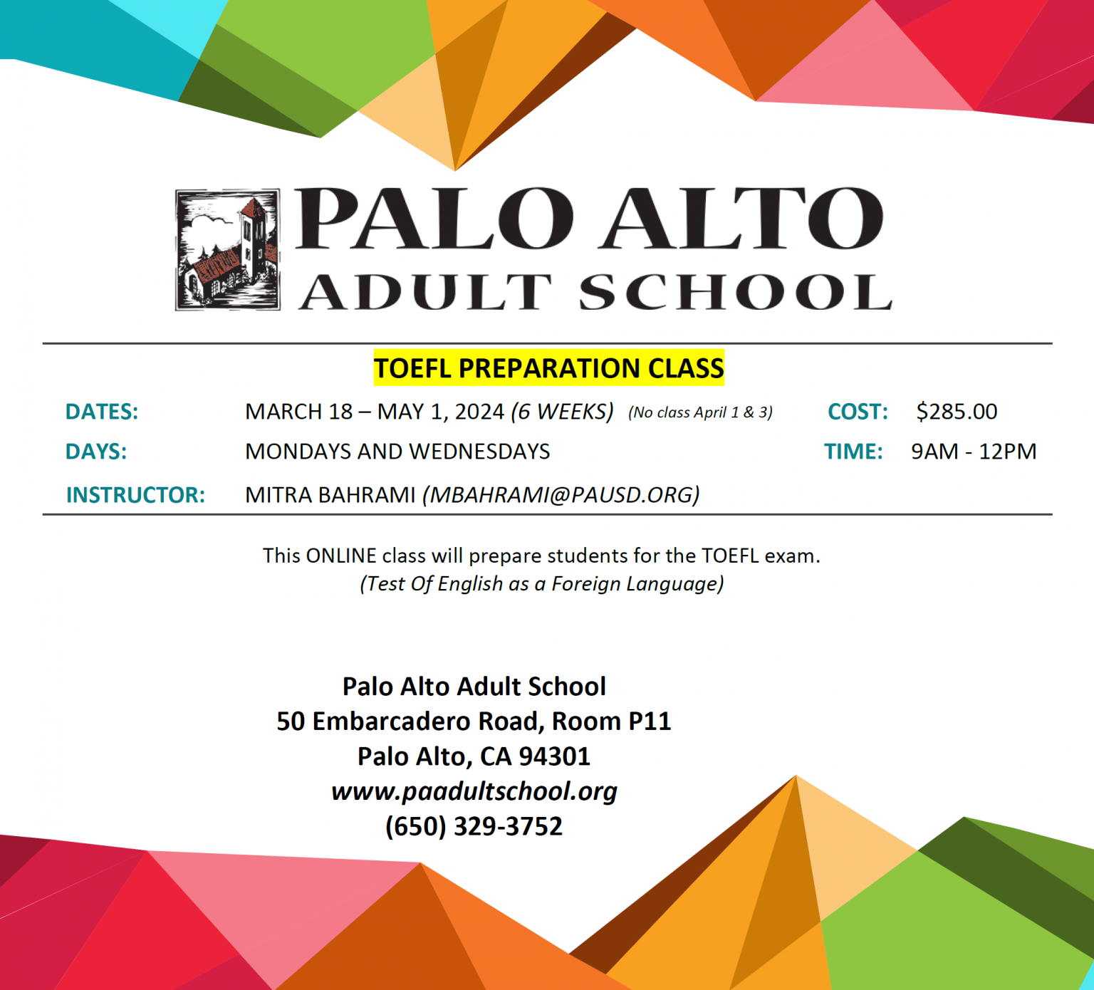 Home - Palo Alto Adult School